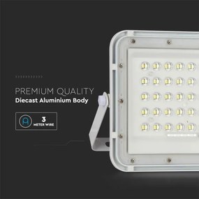 LED Venkovní solární reflektor LED/10W/3,2V IP65 6400K bílá + DO