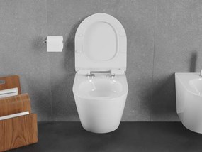 Mexen Lena WC mísa Rimless Tornado s pomalu sklopným slim sedátkem, duroplast, bílý lesk - 30224000T
