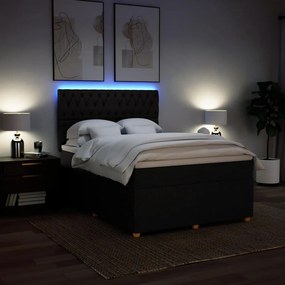 Box spring postel s matrací černá 140 x 190 cm textil 3294360