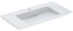 Geberit ONE - Umyvadlo nábytkové 900x480x130 mm, skrytý přepad, s otvorem pro baterii, vodorovný odtok, KeraTect, bílá 505.006.00.1