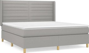 Box spring postel s matrací světle šedá 180 x 200 cm textil 3132089