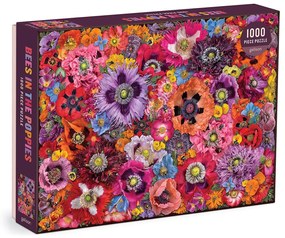 Galison Puzzle Včely mezi květy máku 1000 dílků