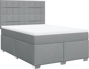 Box spring postel s matrací světle šedá 160 x 200 cm textil 3292839