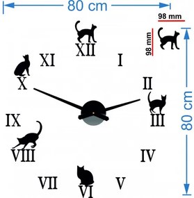 Nalepovací hodiny na kočka | SENTOP 12P020 2D