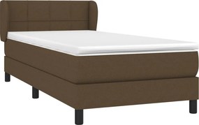 vidaXL Box spring postel s matrací 90x200 cm textil [3126216] Barva: tmavě hnědá