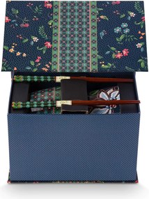 Pip Studio dárková sada misek a hůlek Oriental Berry Blues Blue (Porcelánová sada dvou misek 15 cm a dřevěných hůlek )
