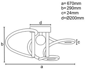 LED Stmívatelný přisazený lustr LED/70W/230V 3000-6500K + dálkové ovládání