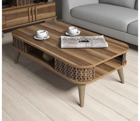Designový konferenční stolek Baina 105 cm vzor ořech