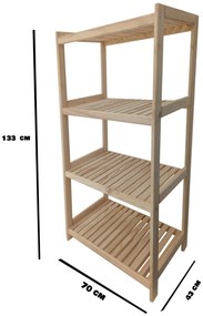 Krušnohorský nábytek Dřevěný regál 4P7043 70 x 133 x 43 cm borovice