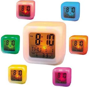Verk Group Budík lcd teploměr chameleon svítící