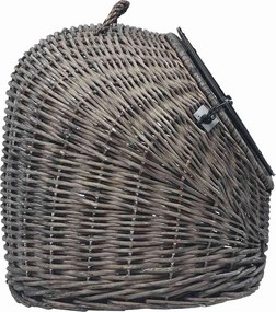 Přepravka pro kočku šedá 45 x 35 x 35 cm přírodní vrba 170904
