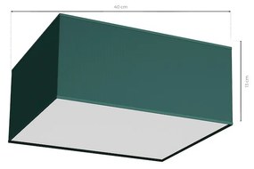 Stropní svítidlo Verde Square, 1x zelené textilní stínítko, (bílé plexisklo), (40 cm)