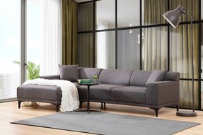 Designová rohová sedačka Dellyn 250 cm antracitová - levá