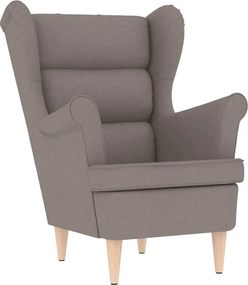 Křeslo s podnožkou taupe textil 3307995