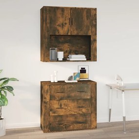 Nástěnná Skříňka Kouřový Dub 80X33X80 Cm Kompozitní Dřevo
