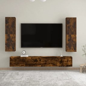 vidaXL Nástěnné TV skříňky 2 ks kouřový dub 30,5 x 30 x 110 cm