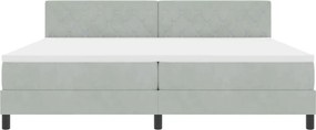 Postel s boxspringem s matrací Světle šedá 200 x 200 cm samet 3339128