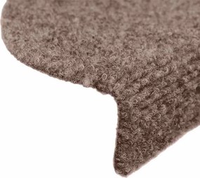 Schodové rohože samolepicí 5 ks 56 x 17 x 3 cm světle hnědé, půlkulaté 149674