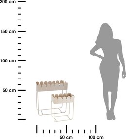 Sada 2 ks květinových stojanů FENCE béžová