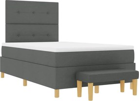 Postel s boxspringem s čelo Tmavě šedá 190 x 120 cm textil 3344283