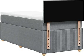 Box spring postel s matrací světle šedá 80 x 200 cm textil 3287283
