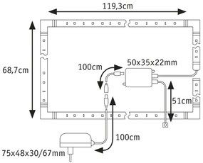 Paulmann 78875 MaxLED TV Comfort, sada RGBW LED pásku za televizi s úhlopříčkou 55" 20,5W, dálkové ovládání