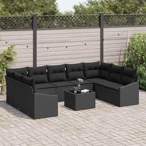 Set pohovek 10 ks Černá polyratan 3346893