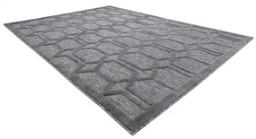 koberec SANTO SISAL 58385 šestiúhelník antracit velikost 200x290 cm | krásné koberce cz