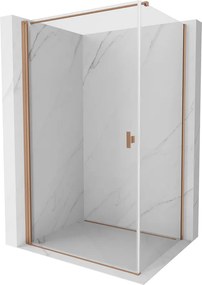 Mexen Mist-B, 1-křídlý ​​výklopný sprchový kout 100 x 70 cm, čiré sklo, měděný matný profil, 8A2T-100-070-65-00