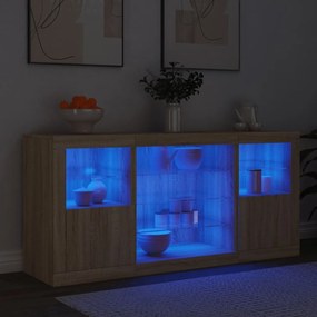 Příborník s LED osvětlením dub sonoma 142,5 x 37 x 67 cm 3209088