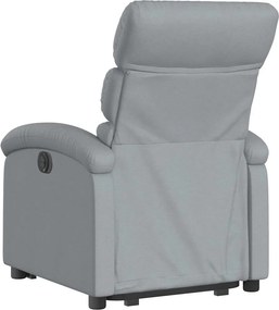 Elektrické zvedací polohovací křeslo světle šedé textil 3204002