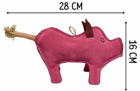 PafDog Prasátko Pinky hračka pro psy z kůže a juty, 28 cm