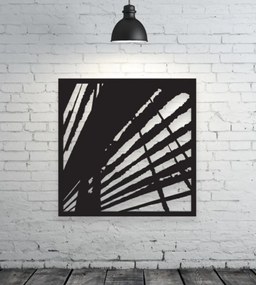 Stíny žaluzií - dřevěný obraz abstrakce na zeď od 2opice.cz Materiál: ČERNÝ EBEN, Velikost (mm): 650 x 650