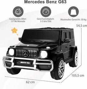 Costway Černé elektrické autíčko Mercedes Benz s hudbou a světlomety pro děti
