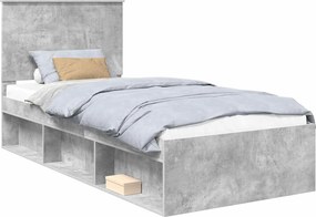 Rám postele Betonově šedá 90 x 190 cm Masivní borové dřevo 3411067
