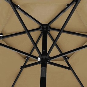 3stupňový zahradní slunečník s hliníkovou tyčí taupe 2,5 m 313863