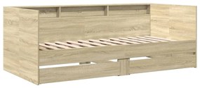 Válenda se zásuvkami dub sonoma 90 x 190 cm kompozitní dřevo