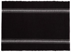 SCANquilt prostírání RIB uni-pruh černá běhoun delší strana 100-170 cm