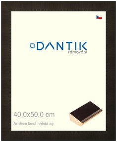 DANTIK rámeček 40x50 | Artdeco kosá hnědá AG (Plexi Čiré)