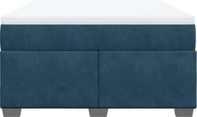 Box spring postel s matrací tmavě modrá 140x190 cm samet 3285285