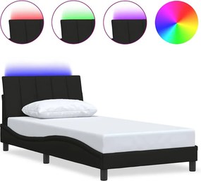 Rám postele bez matrace Hanko černý 100 x 200 cm textil 3310442