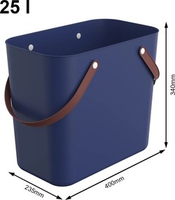 Rotho Nákupní taška, kabelka, plastová MULTIBAG, dl. uši - tm.modrá, 25l