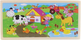 _Ostatní 1_ DŘEVO Puzzle farma 96 dílků skládačka na desce *DŘEVĚNÉ HRAČKY* 155259