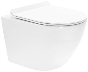 Závěsné WC Rea CARTER RIMLESS + Duroplast sedátko slim - bílé
