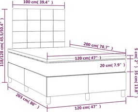 Box spring postel s matrací tmavě zelená 120 x 200 cm samet 3143016