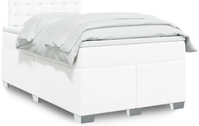 Box spring postel s matrací bílá 120x200 cm umělá kůže 3286117