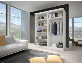 Moderní šatní skříň se zrcadlem Zorea 05 120 cm, bílá