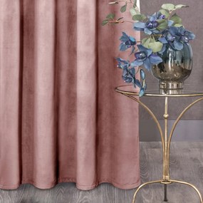 ZATEMŇOVACÍ ZÁVĚS NA KROUŽCÍCH ROSA 140X250 CM TMAVĚŘŮŽOVÁ