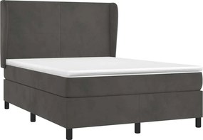 Box spring postel s matrací tmavě šedá 140x200 cm samet 3129094