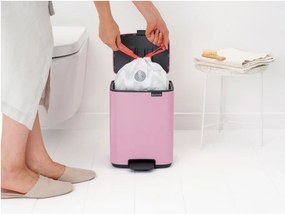 Růžový nášlapný ocelový odpadkový koš 7 l Bo – Brabantia